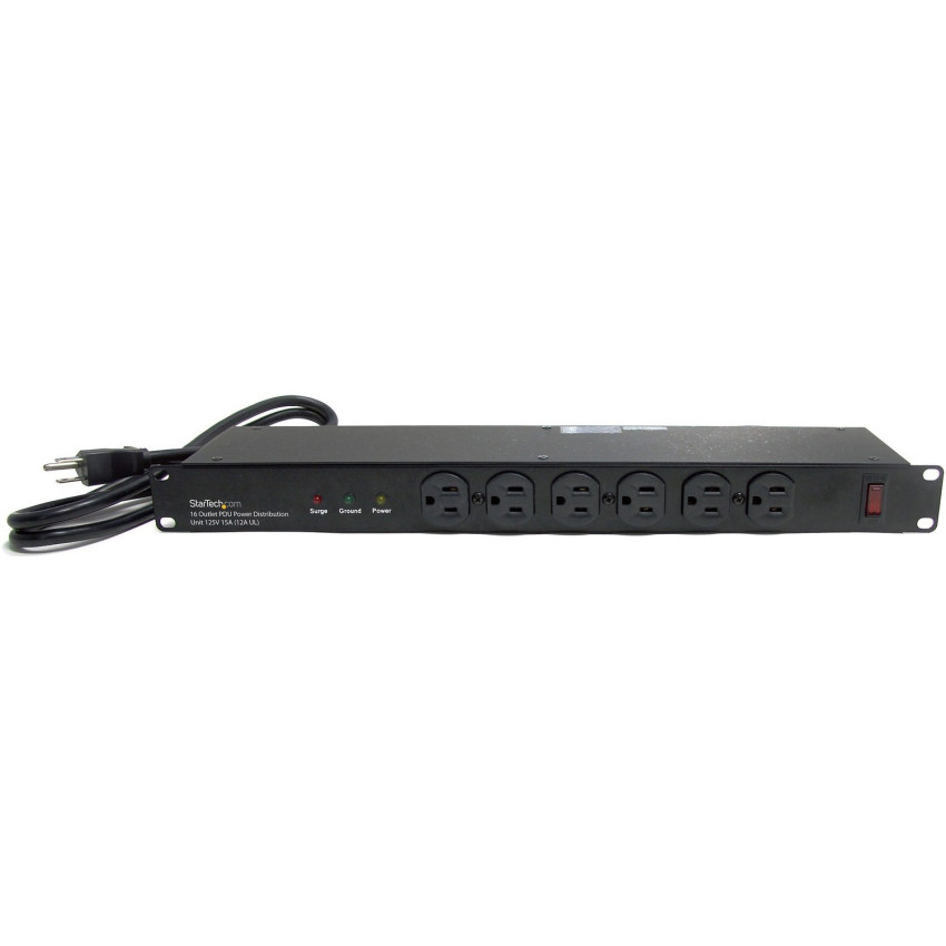 StarTech Rackmount PDU with 16 Outlets and Surge Protection - 19in ...