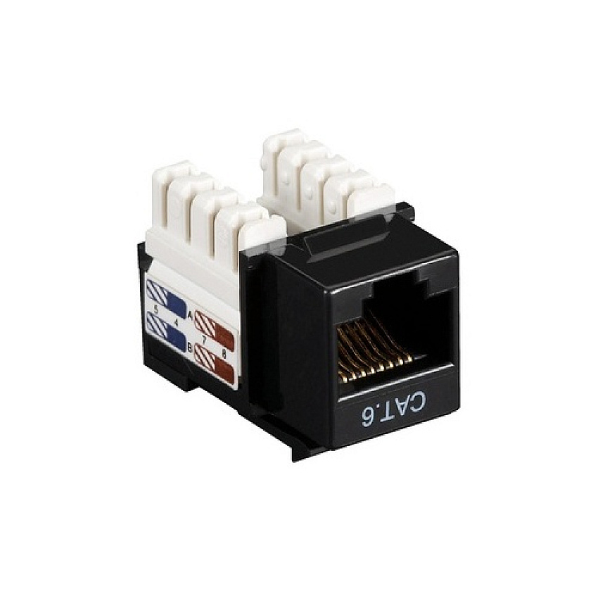 Black Box Cat6 Keystone Jack - Unshielded, Rj45, Black (CAT6J-BK ...