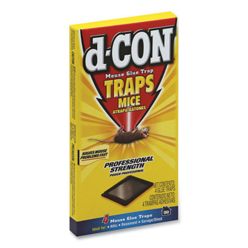 d-CON Mouse Glue Trap, Plastic, 4 Traps/Box, 12 Boxes/Carton (78642 ...