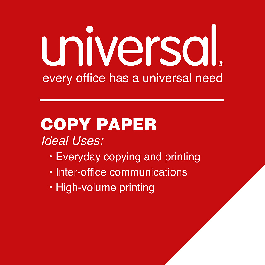 Universal Copy Paper, 92 Bright, 20 lb Bond Weight, 8.5 x 11, White ...