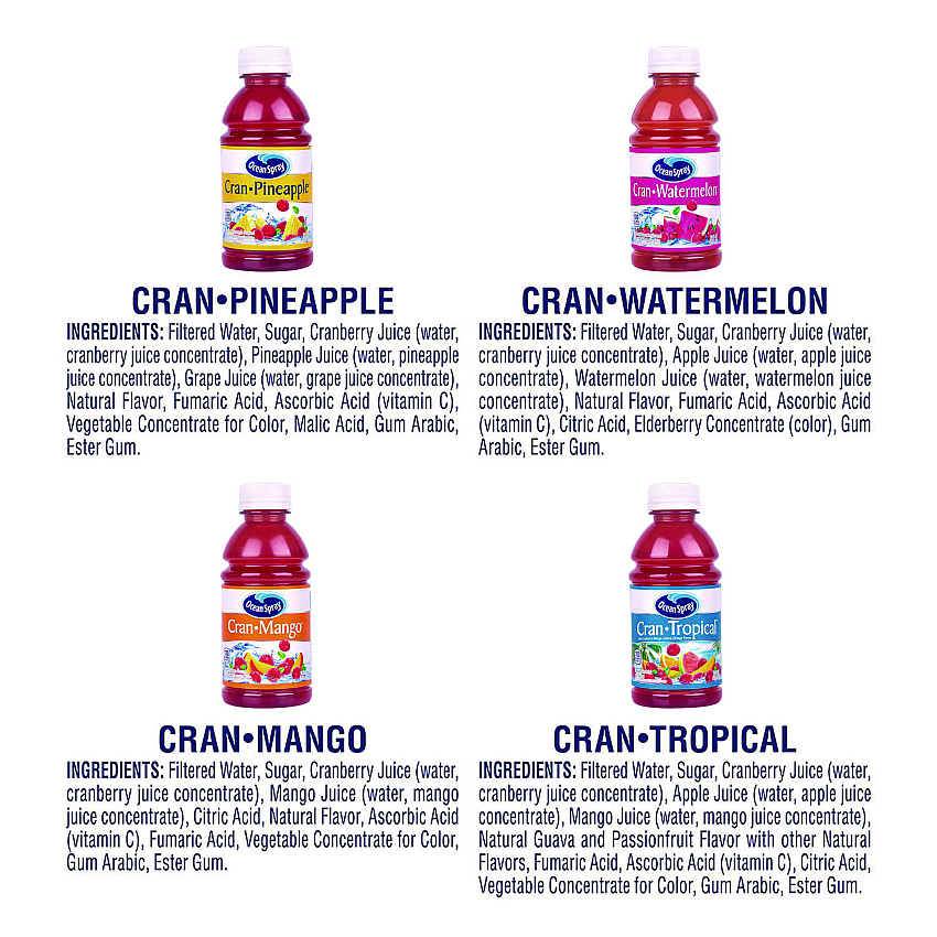 Ocean Spray Tropical Variety Pack, Assorted Flavors, 10 oz Bottle, 24 ...