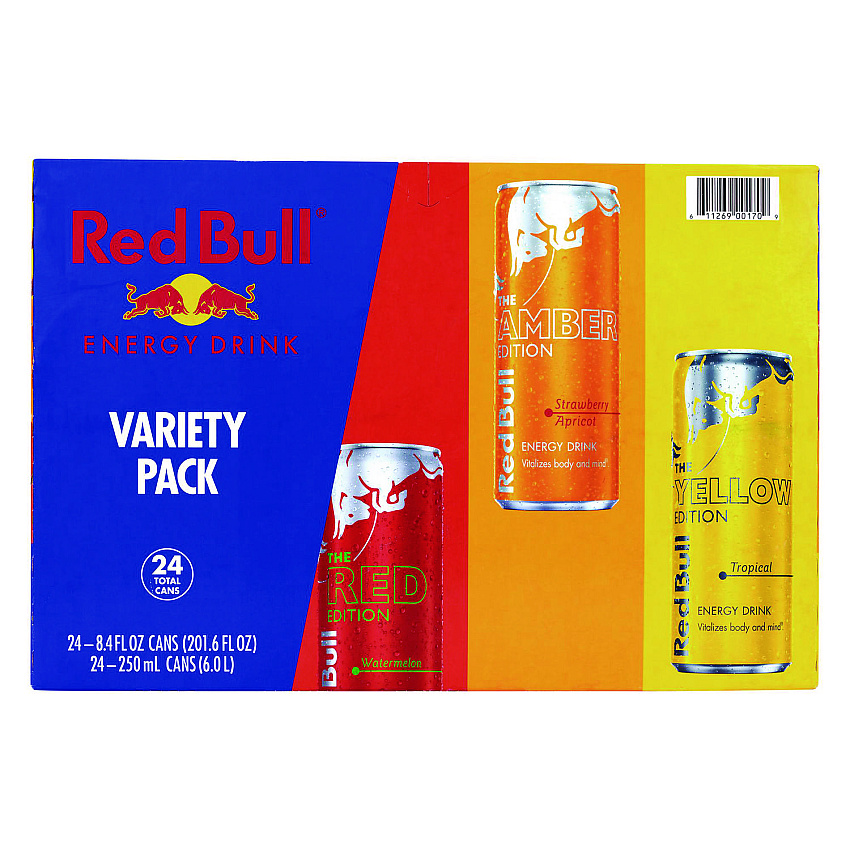 Red Bull Editions Variety Pack, Assorted Flavors, 8.4 oz Can, 24/Carton ...