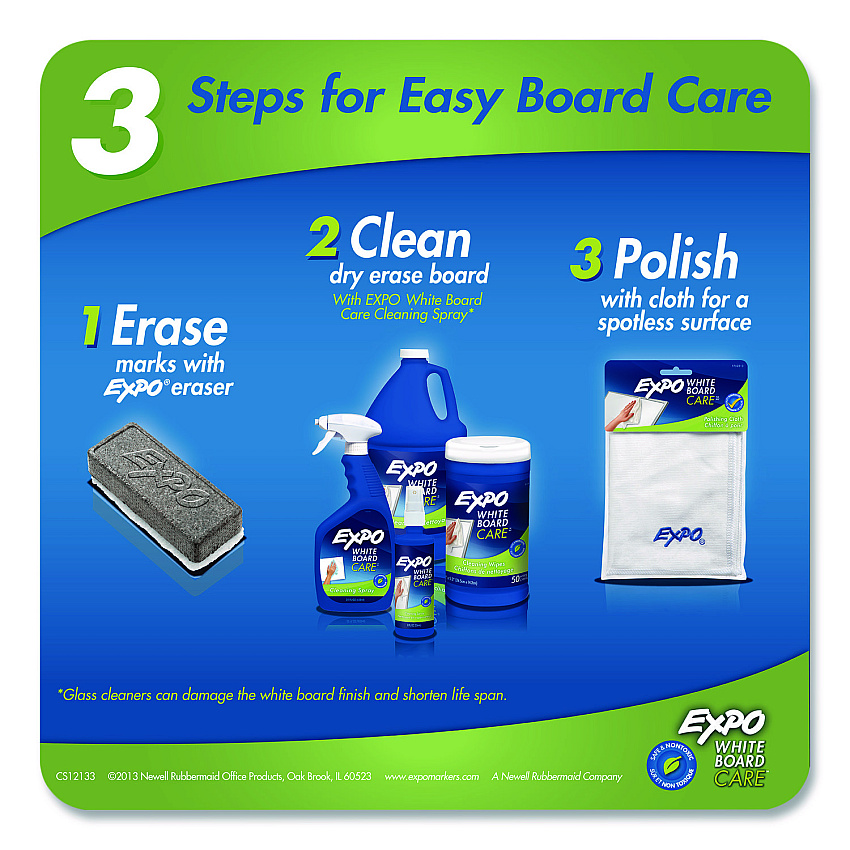 EXPO White Board CARE Dry Erase Surface Cleaner, 22 oz Spray Bottle, 12 ...