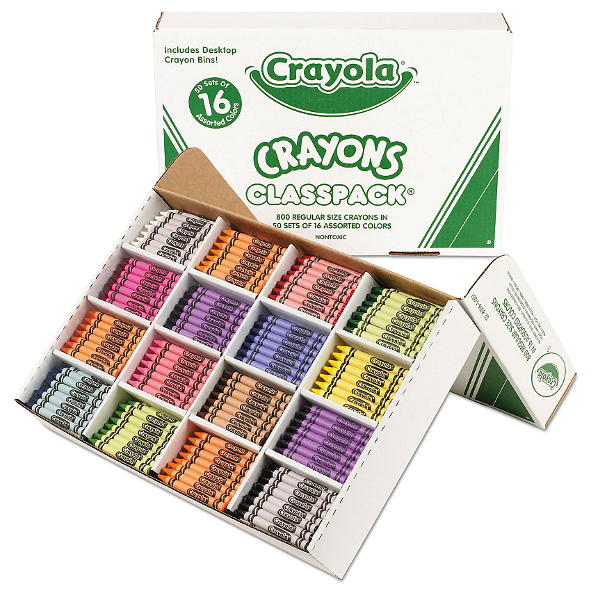 Crayola Classpack Regular Crayons, 16 Colors, 800/Box (528016 ...