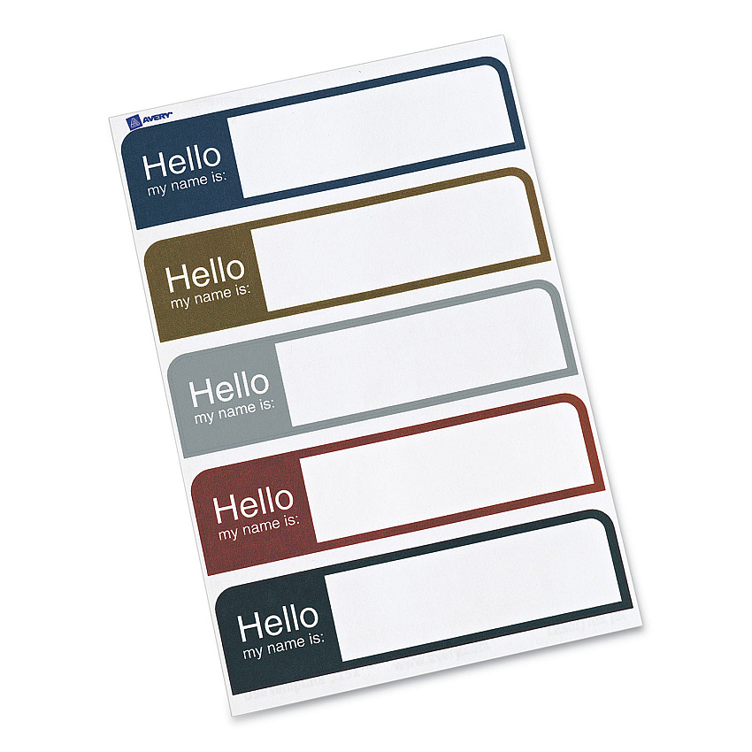 Avery Flexible Self-Adhesive Mini Name Badge Labels, 1 x 3.75, Hello ...