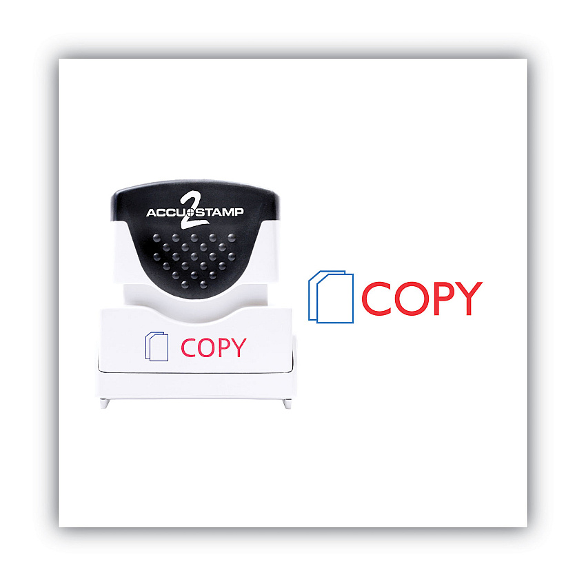 ACCUSTAMP2 Pre-Inked Shutter Stamp, Red/Blue, COPY, 1 5/8 x 1/2 (035532 ...