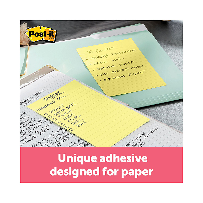 Post-it Notes Original Pads in Canary Yellow, Note Ruled, 4" x 6", 100 ...