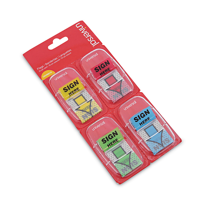 Universal Deluxe Message Arrow Flags, "Sign Here", Assorted Colors, 120 ...