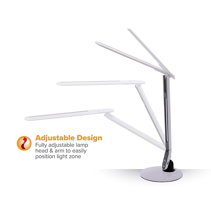 Bostitch Office Color Changing Desk Lamp with RGB Arm, 20" High, White ...