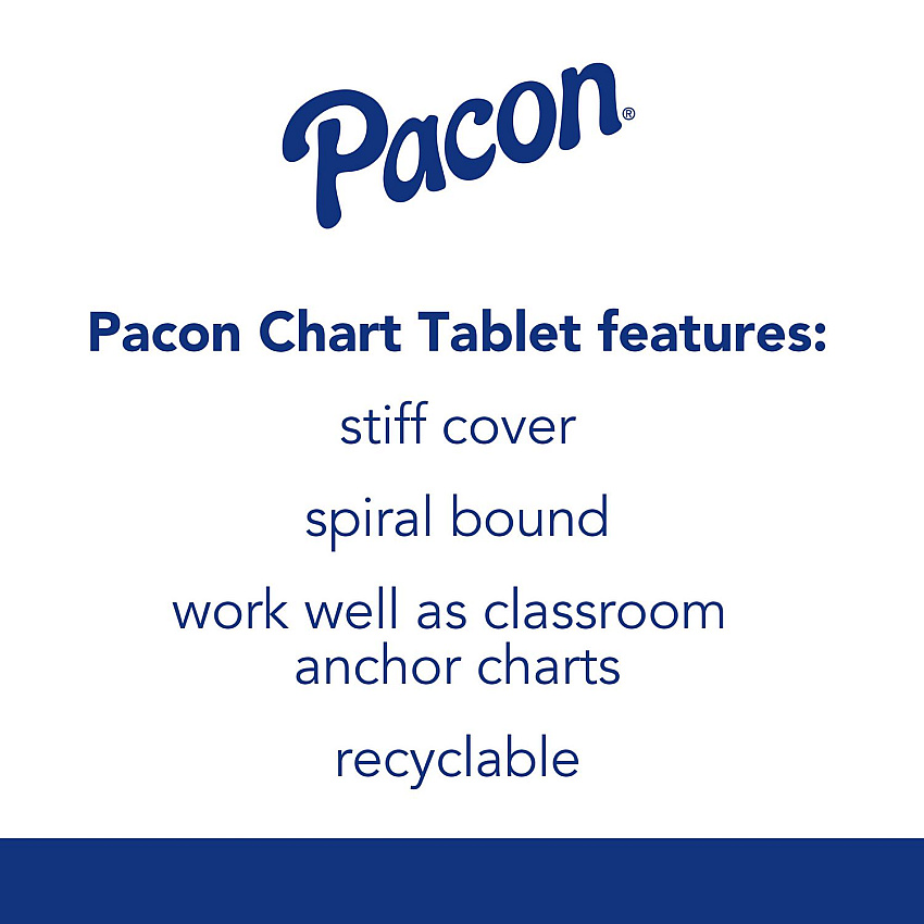 Pacon Chart Tablets, Presentation Format (1.5" Rule), 24 x 32, White ...