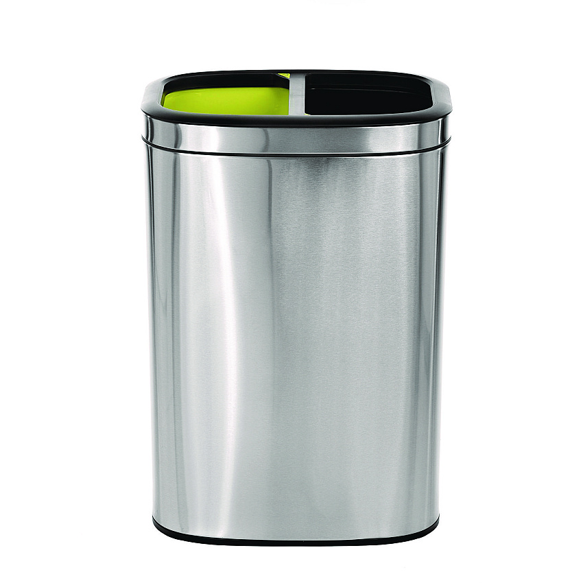 Alpine 10.5 Gallon Stainless Steel Open Top Dual Compartment Trash Can ...