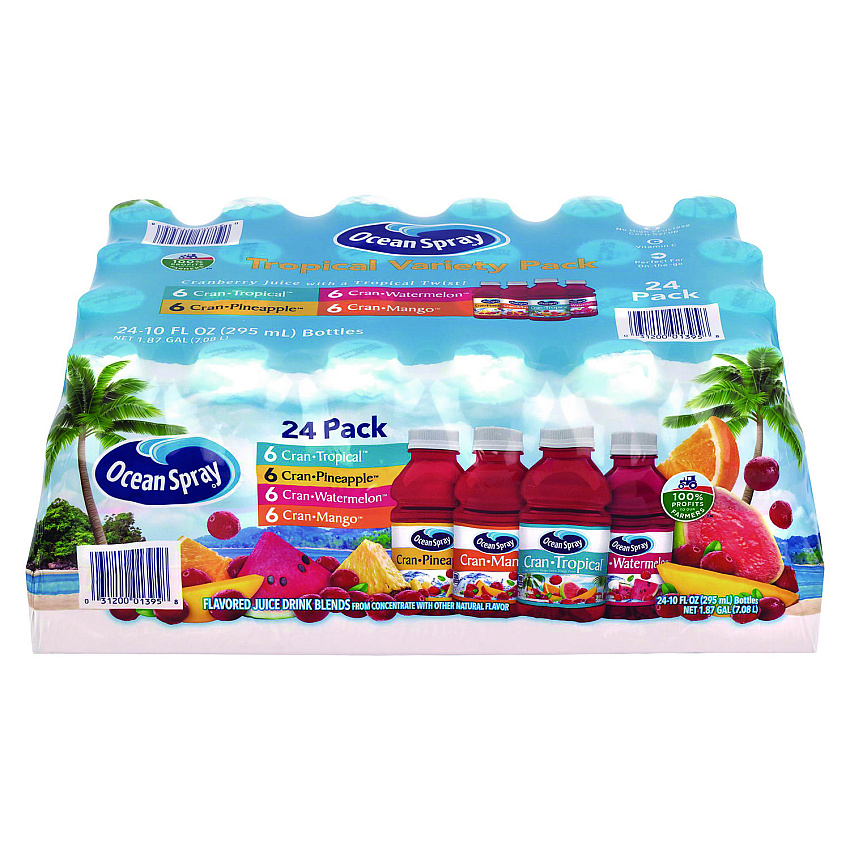 Ocean Spray Tropical Variety Pack, Assorted Flavors, 10 oz Bottle, 24 ...