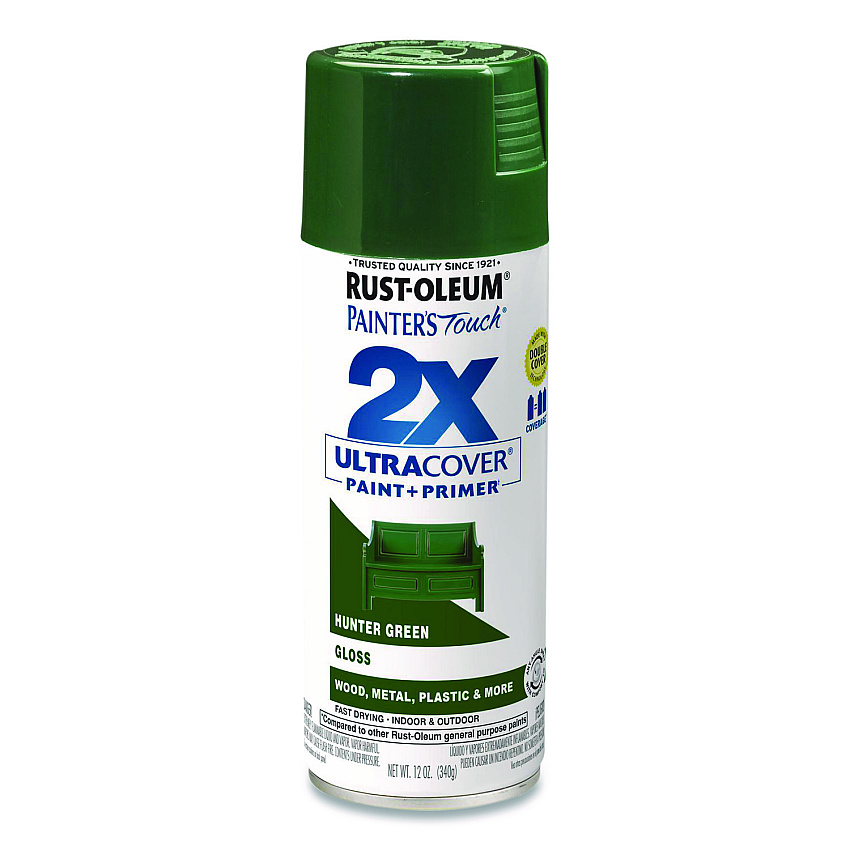 Rust-Oleum Painter's Touch 2X Ultra Cover Spray Paint, Gloss Hunter ...