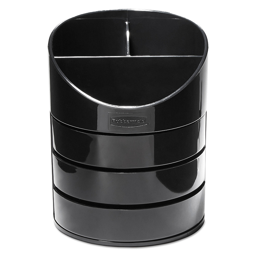 Rubbermaid Small Storage Divided Pencil Cup, Plastic, 4.5" Diameter x 5 ...