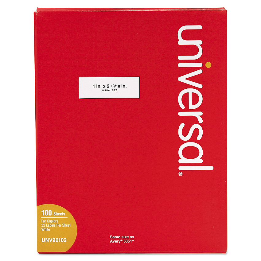Universal Copier Mailing Labels, Copiers, 1 x 2.81, White, 33/Sheet ...