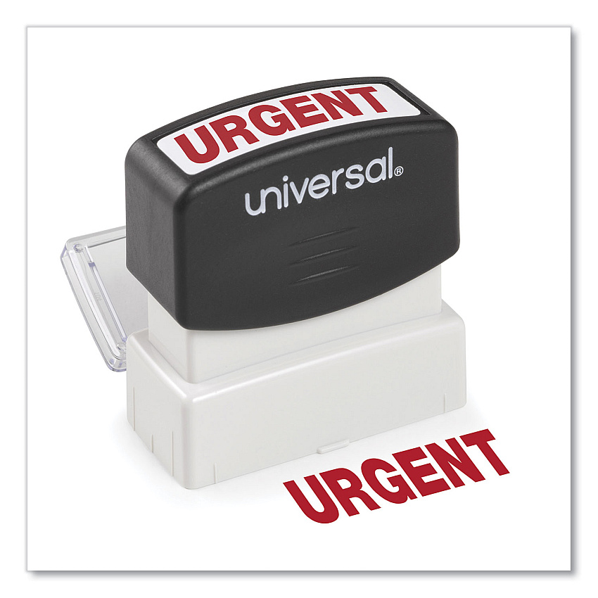 Universal Message Stamp, URGENT, Pre-Inked One-Color, Red (UNV10070 ...