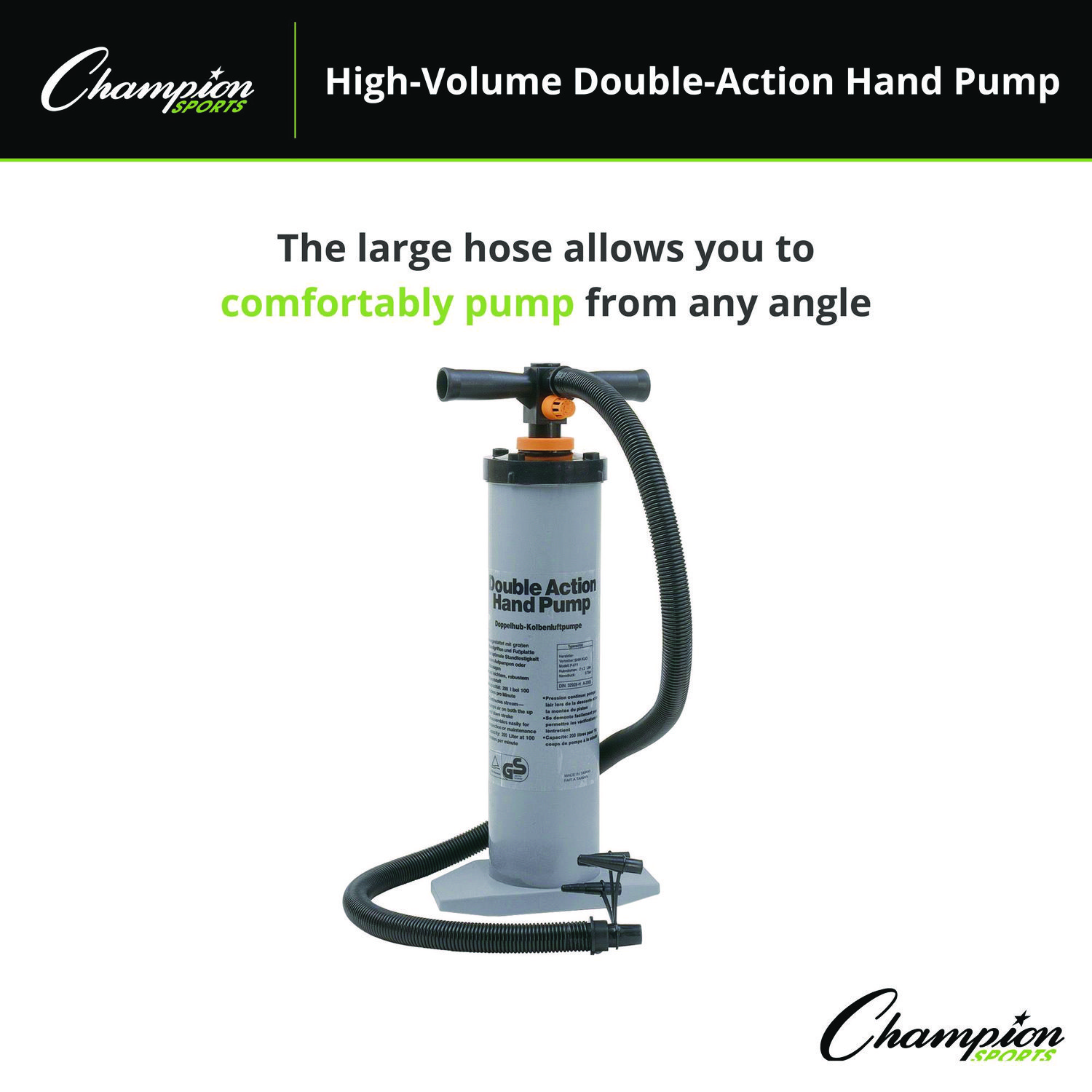 Champion Sports High Volume Air Pump, 110 L (P50) | Bluedogink.com