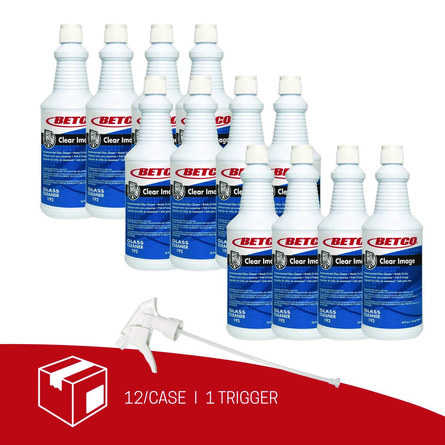 Betco Clear Image Glass and Surface Cleaner, Rain Fresh Scent, 32 oz ...