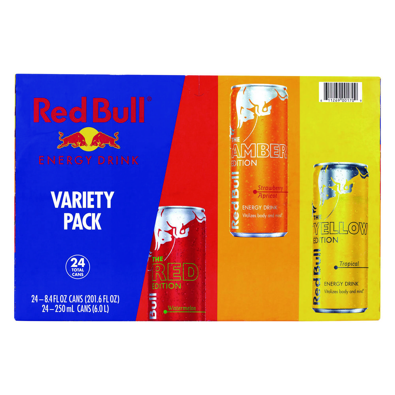 Red Bull Editions Variety Pack, Assorted Flavors, 8.4 oz Can, 24/Carton ...