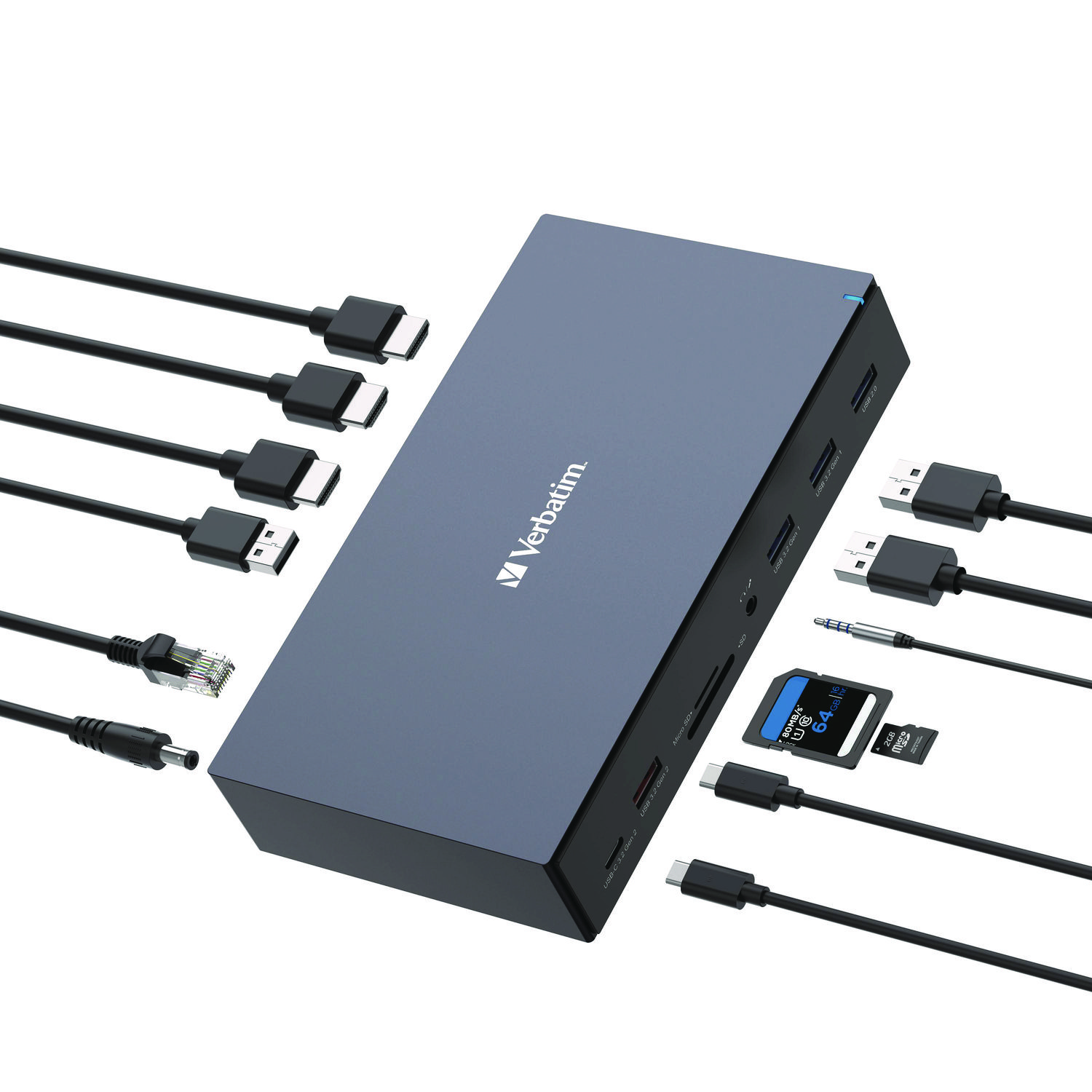 Verbatim USB-C Pro Docking Station 17-in-1, Audio/DisplayPort/HDMI ...