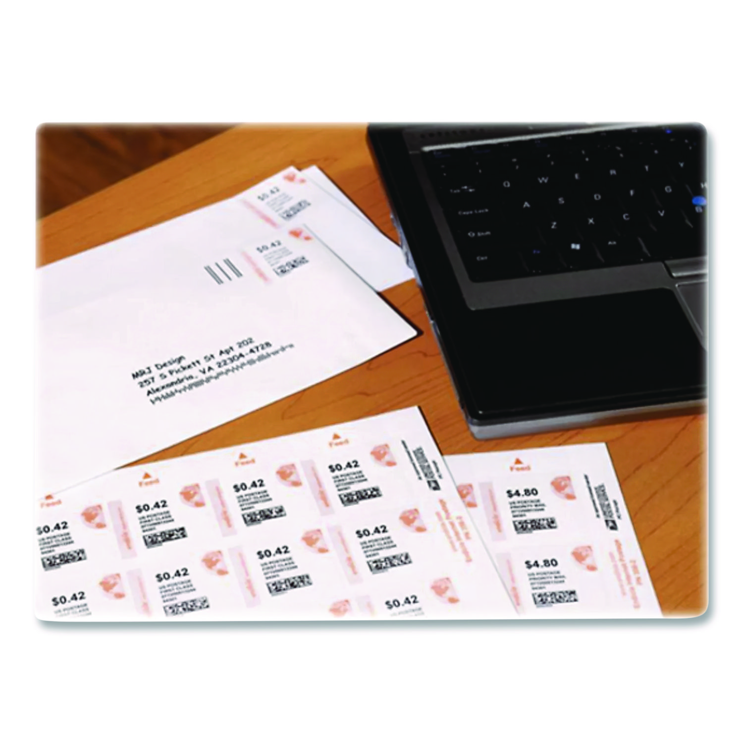 DYMO Printable Postage Stamp Sheets, White, 24 Labels/Sheet, 8 Sheets ...