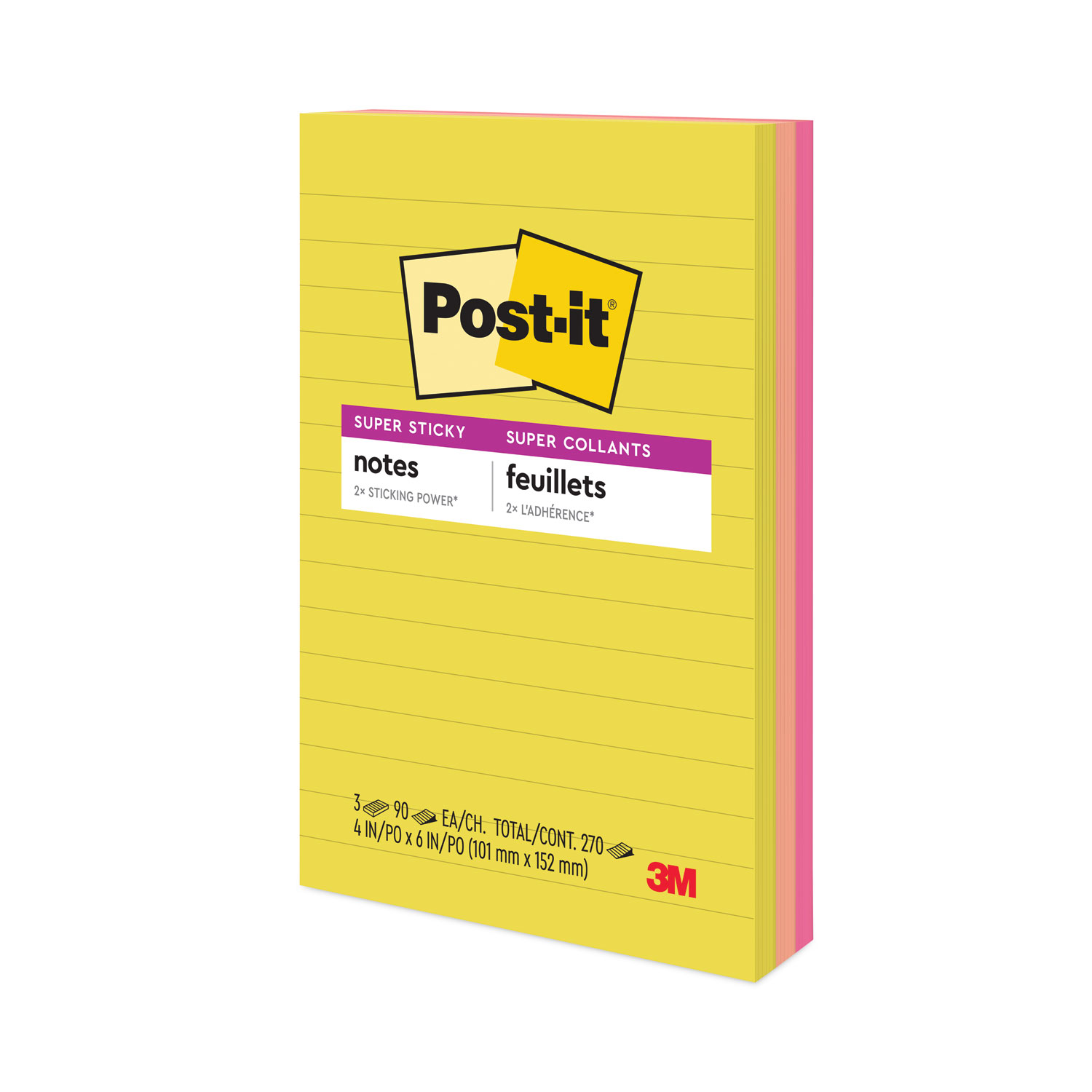 Post-it Notes Super Sticky Note Pads in Summer Joy Collection Colors, 4 ...