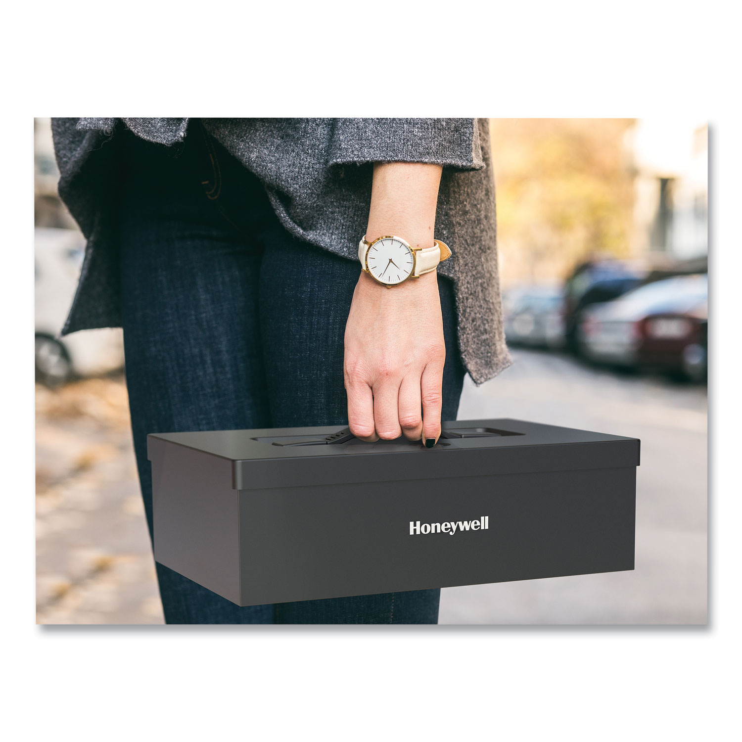Honeywell Fire Resistant Steel Security Box with Key Lock, 12.7 x 8.8 x ...
