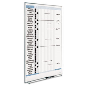 Quartet Vertical Matrix Employee Tracking Board, 34 x 23, Aluminum ...