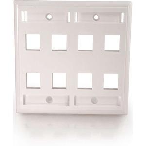 C2G 8 Socket Keystone Network/Multimedia Faceplate (03415) | BlueDogInk.com