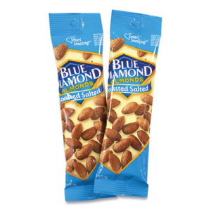 Blue Diamond Roasted Salted Almonds, 1.5 oz Tube, 12 Tubes/Carton ...
